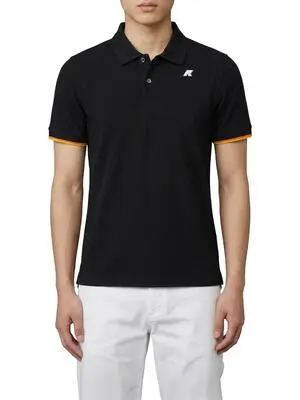 K-WAY Cotton Polo With Logo - Black