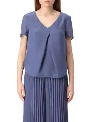 Emporio Armani Short Sleeve V-neck Top - Indigo