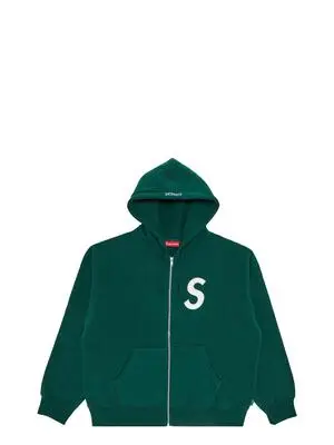 Supreme Supreme S Logo Zip Up Hooded Sweatshirt Green