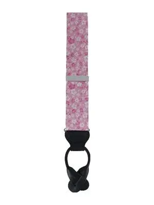 Trafalgar Hanami Cherry Blossom Burst Linen Blend Suspenders - Pink