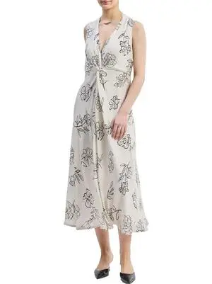 REISTOR Front Twist Floral Maxi Dress - Flowers In The Wind