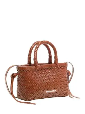 Bimba Y Lola Mini Interwoven Tote - Brown