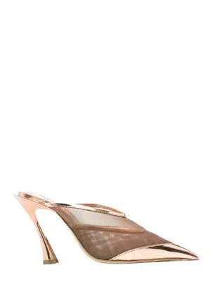 MUGLER 95mm Fang Mules - Pink