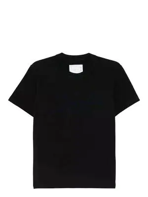 Sacai Flocked Slogan T-shirt - Black