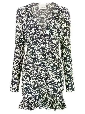 Isabel Marant Lara Floral-print Mini Dress - Black
