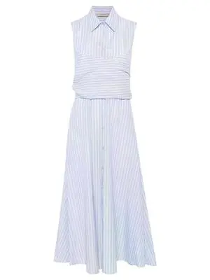 TWINSET Striped Midi Shirt Dress - Blue