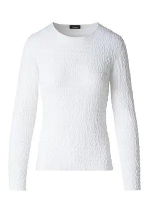 AKRIS Akris Textured Knit Crewneck Sweater