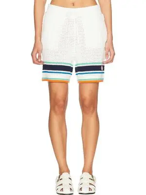 Casablanca Tennis Textured Short - Tennis Stripe