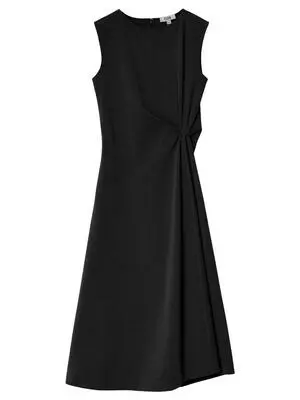 Cos Twist-Detail Midi Dress Black