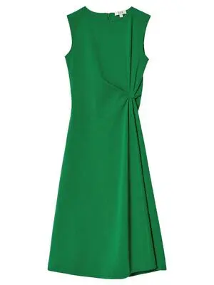 Cos Twist-Detail Midi Dress Green
