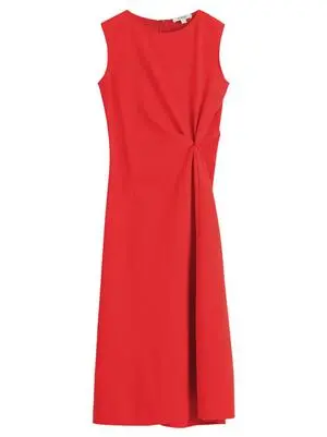 Cos Twist-Detail Midi Dress Red