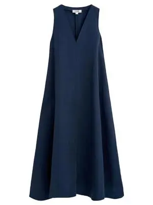 Cos COS A-Line Linen-Blend Maxi Dress Navy