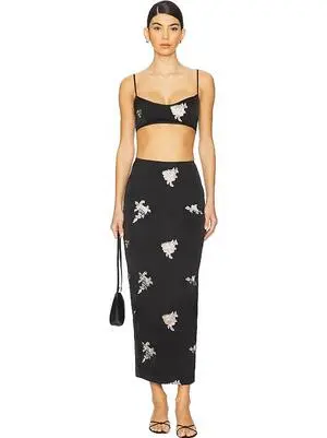 SAU LEE Mira Embroidered Set - Black