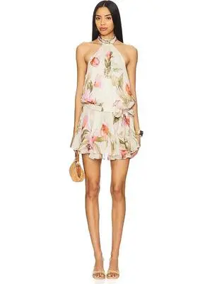 Rococo Sand Mini Dress - Cream Pink Mulit