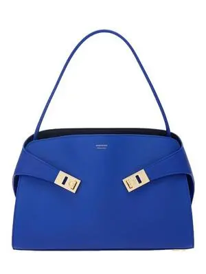 FERRAGAMO Soft Hug Bicolor Shoulder Bag - Blue