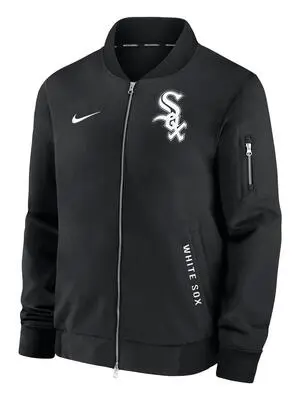 Nike Chicago White Sox Authentic Collection Dugout Full-zip Bomber Jacket - Black