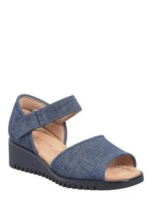 COMFORTIVA Daniella Wedge Sandal - Denim