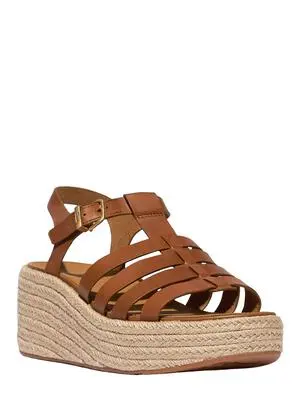 Fitflop Espadrille Platform Wedge Sandal - Deep Tan