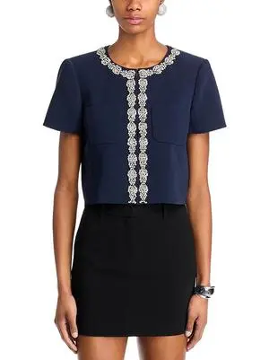 Cinq À Sept Samina Embellished Jacket - Navy