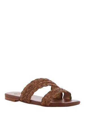 CastaÑer Paz Woven Slide Sandals - Chocolate