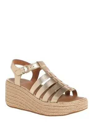 Fitflop Fisherman Espadrille Wedge Sandals - Platino