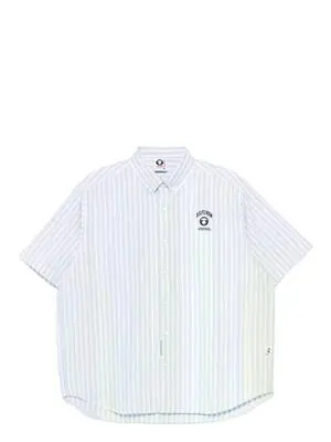 AAPE BY *A BATHING APE® Aapenow Moonface-logo Striped Shirt - Blue