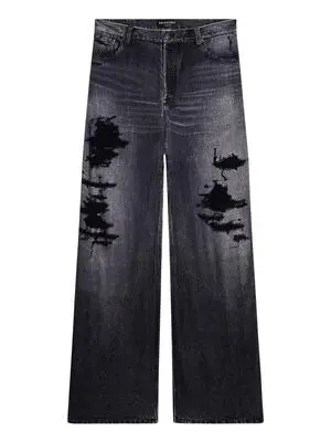Balenciaga Trompe L'oeil Large Baggy Trousers - Grey