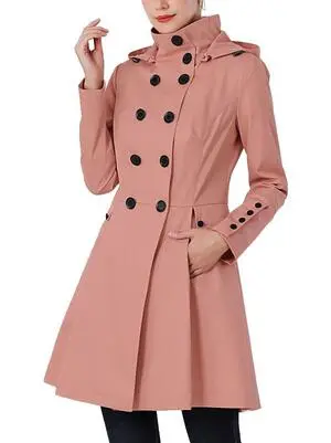 KIMI + KAI Kimi & Kai Adele Hooded Trench Coat Guava