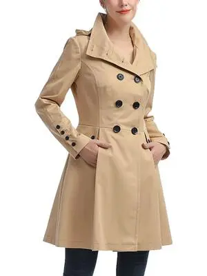 KIMI + KAI Adele Hooded Trench Coat - Tan