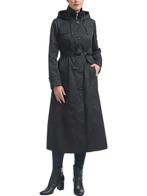 KIMI + KAI Aine Long Rain Coat - Black