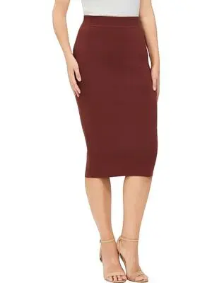 KIMI + KAI Knit Pencil Skirt - Copper Red