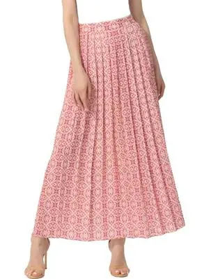 KIMI + KAI Print Box Pleat Maxi Skirt - Rosette