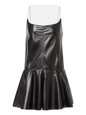 Alaïa Slip Leather Romper - Black