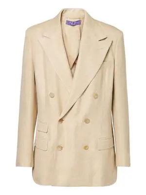 Ralph Lauren Vannesa Silk And Linen-blend Blazer - Multicoloured