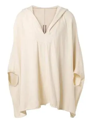Rick Owens Hooded Cotton Shirt - Beige