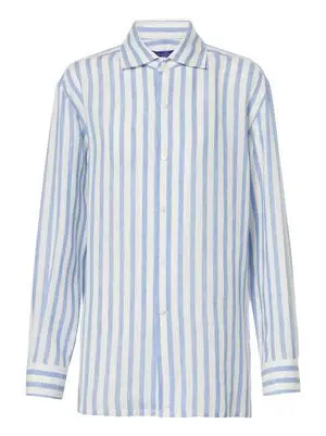 Ralph Lauren Striped Linen Shirt - Blue