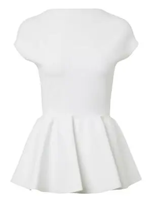 Alaïa Peplum Top - White