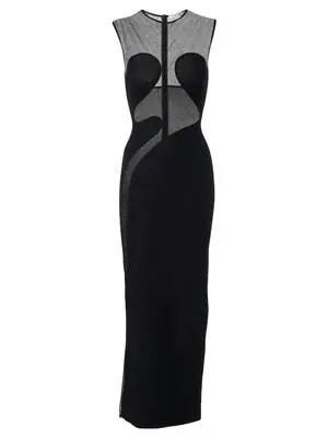 Alaïa Paneled Maxi Dress - Black