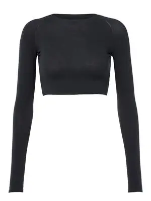 Alaïa Jersey Crop Top - Black