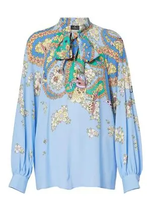 Etro Floral Print Blouse - Blue
