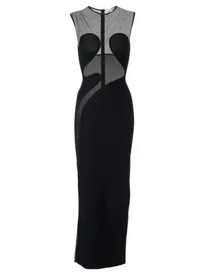 Alaïa Paneled Maxi Dress - Black