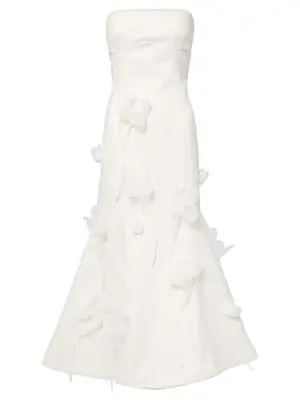 ROTATE BY BIRGER CHRISTENSEN Bridal Floral-appliqué Midi Dress - White