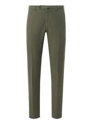 SLOWEAR Incotex Linen And Cotton Straight Trousers - Green