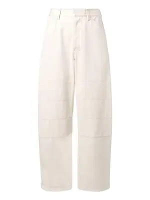 LEMAIRE Cotton Drill Barrel-leg Trousers - White