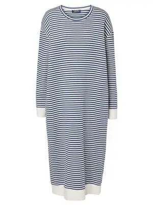 Max Mara Calla Striped Jersey Midi Dress - Blue