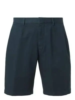 Zegna Cotton-linen Shorts - Blue