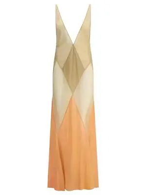 Attico V-neck Maxi Dress - Neutrals