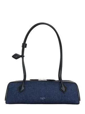 Alaïa Le Teckel Medium Denim Shoulder Bag - Dark Wash