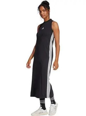 Adidas Essentials 3-stripes Long Racerback Dress - Black / White