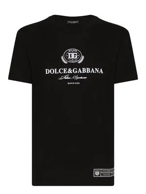 Dolce & Gabbana Cotton T-shirt With Logo Print - Black